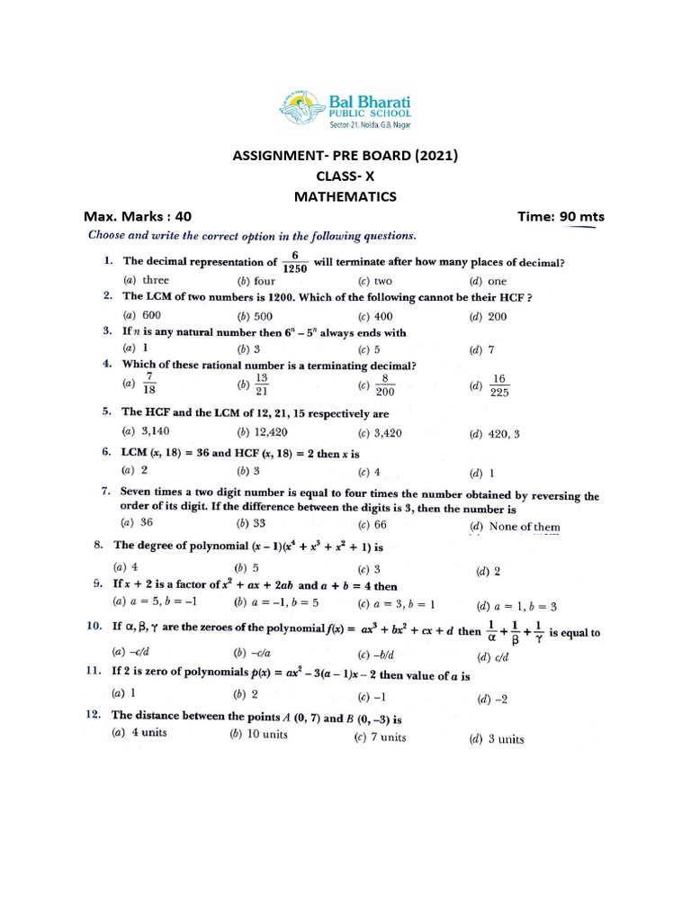 ASSIGNMENT - Pre Board | PDF