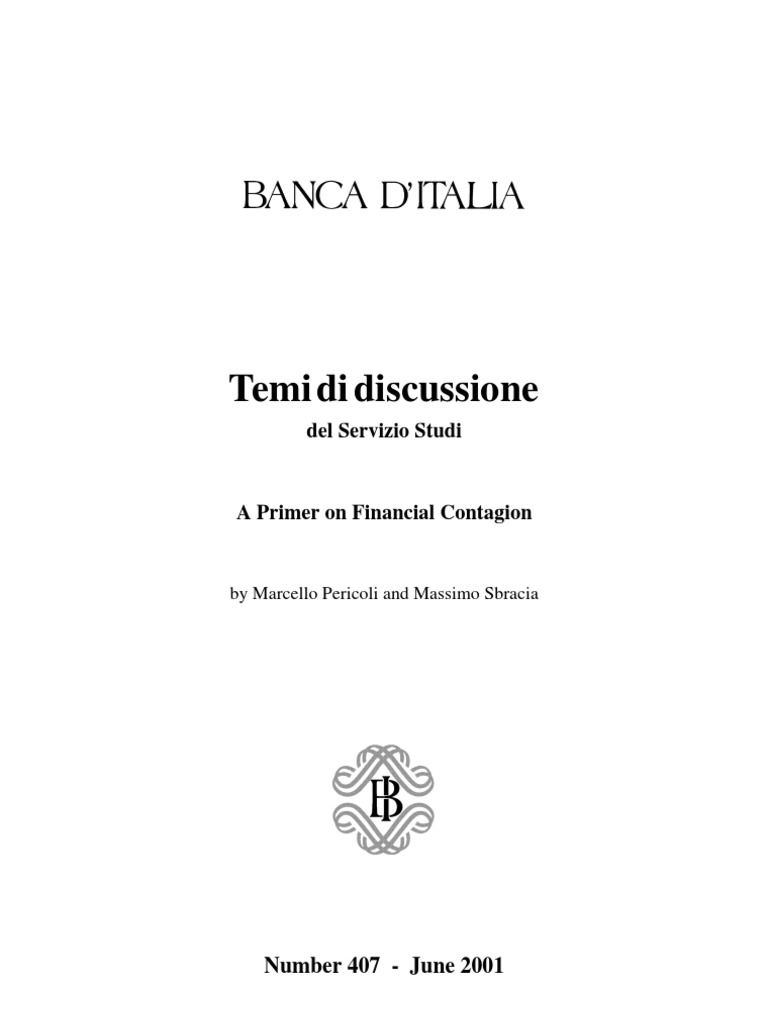 A Primer On Financial Contagion | PDF | Financial Contagion | Economic ...