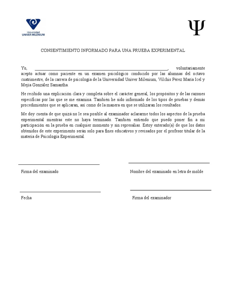 CONSENTIMIENTO INFORMADO | PDF