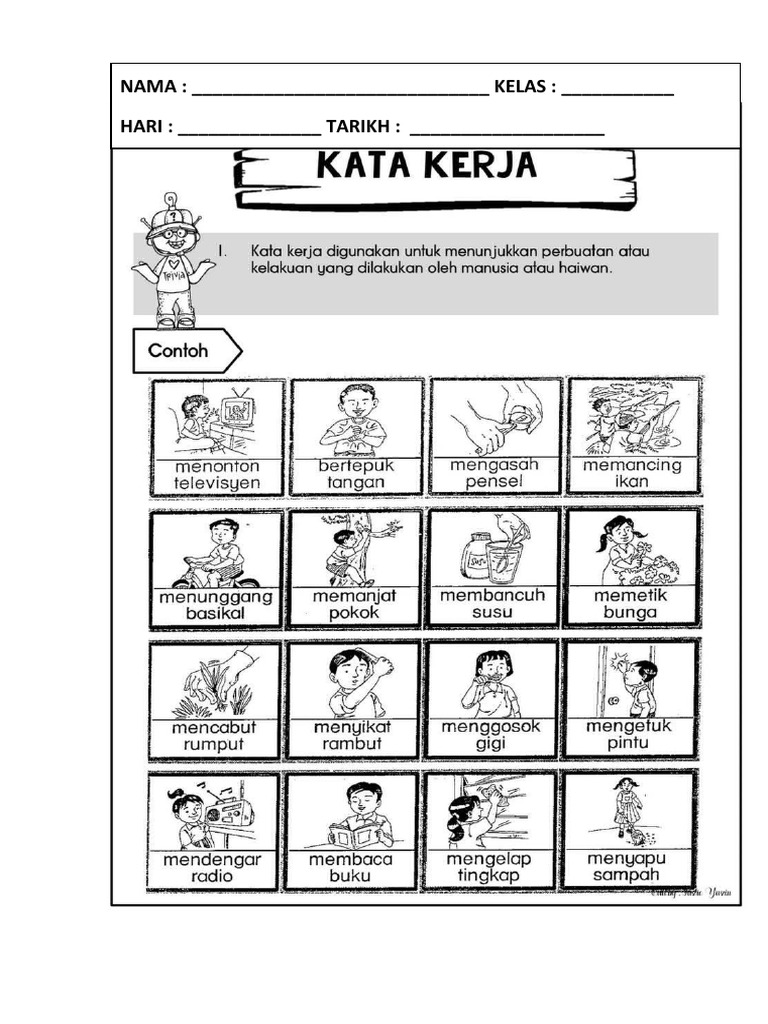 KATA KERJA TAHUN 1 | PDF