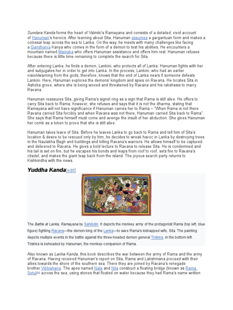 Yuddha Kanda: Hanuman Assumes Gandharva Mainaka | PDF