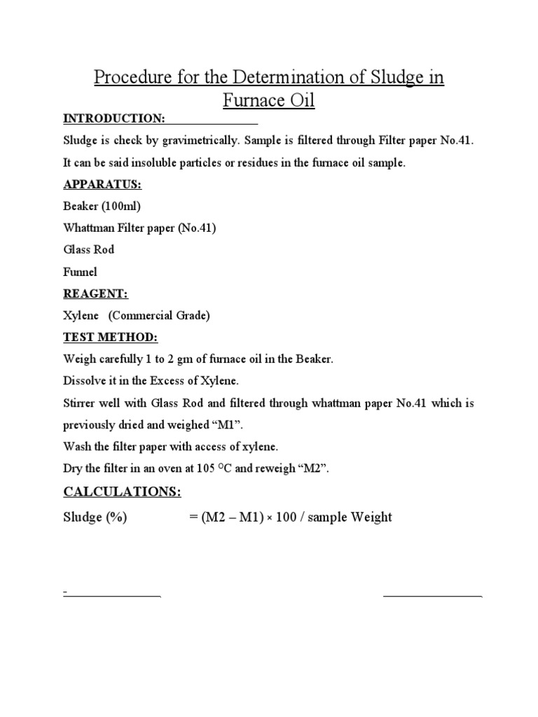 Sludge in Furnace Oil | PDF