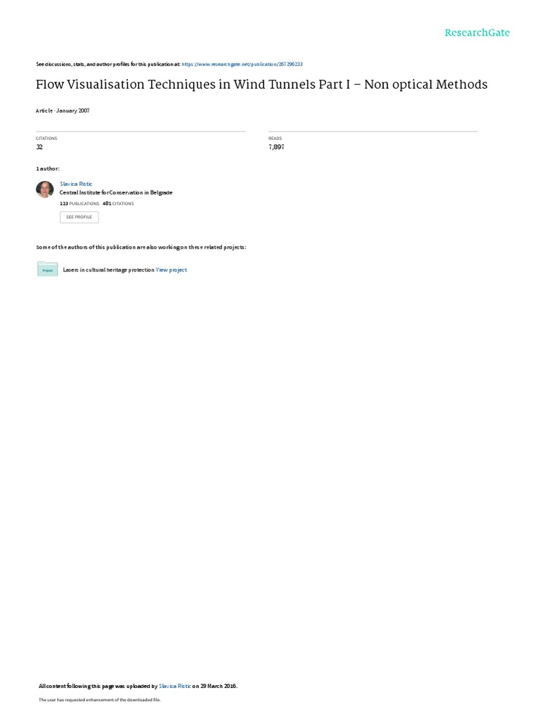 Flow - Visualization - Wind - Tunnels - Ristic - 220831 Mod PDF | PDF ...