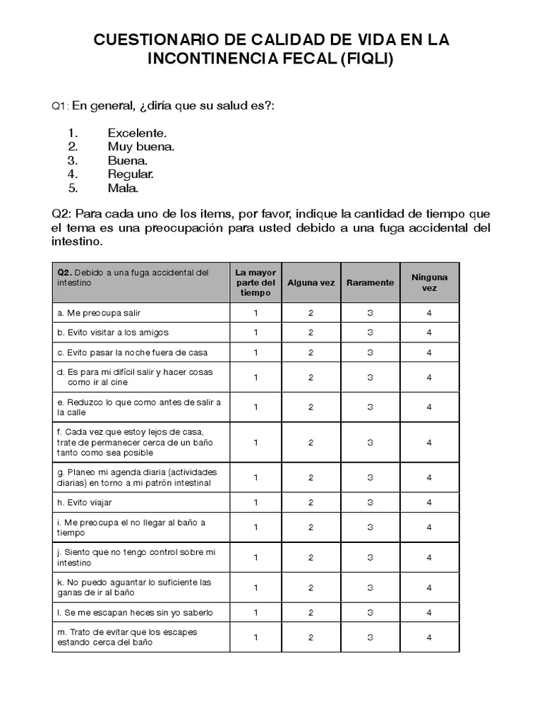 Incontinencia Fecal PDF | PDF | Heces