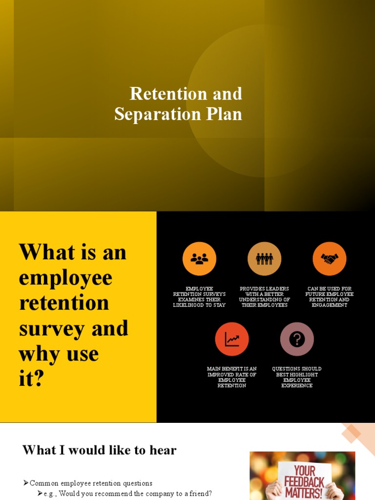 Retention and Separation Plan | PDF | Employee Retention | Employment