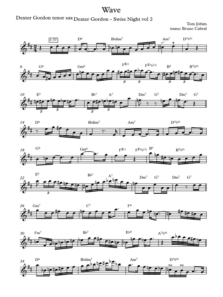 Dexter Gordon - Wave - Swiss 2 | PDF