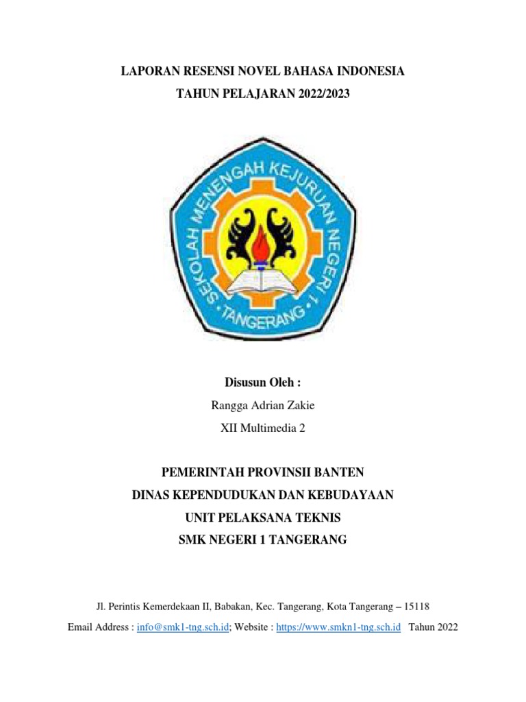 Laporan Resensi Novel Rangga Adrian Zakie PDF | PDF
