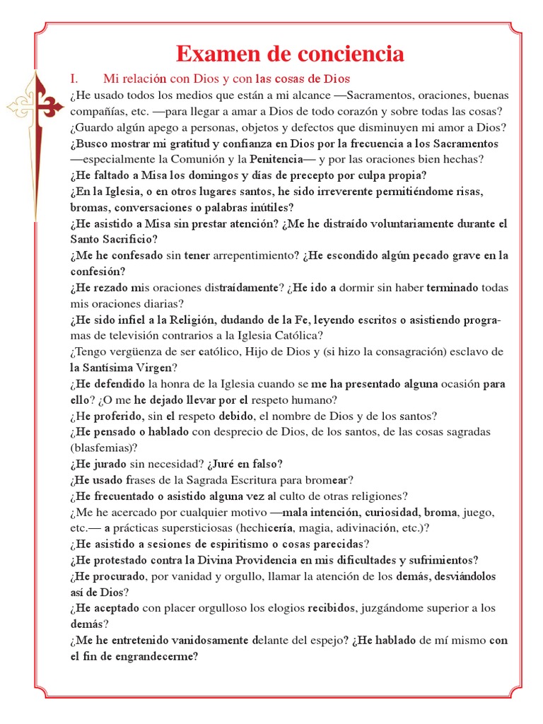 Examen de Conciencia 1 PDF | PDF