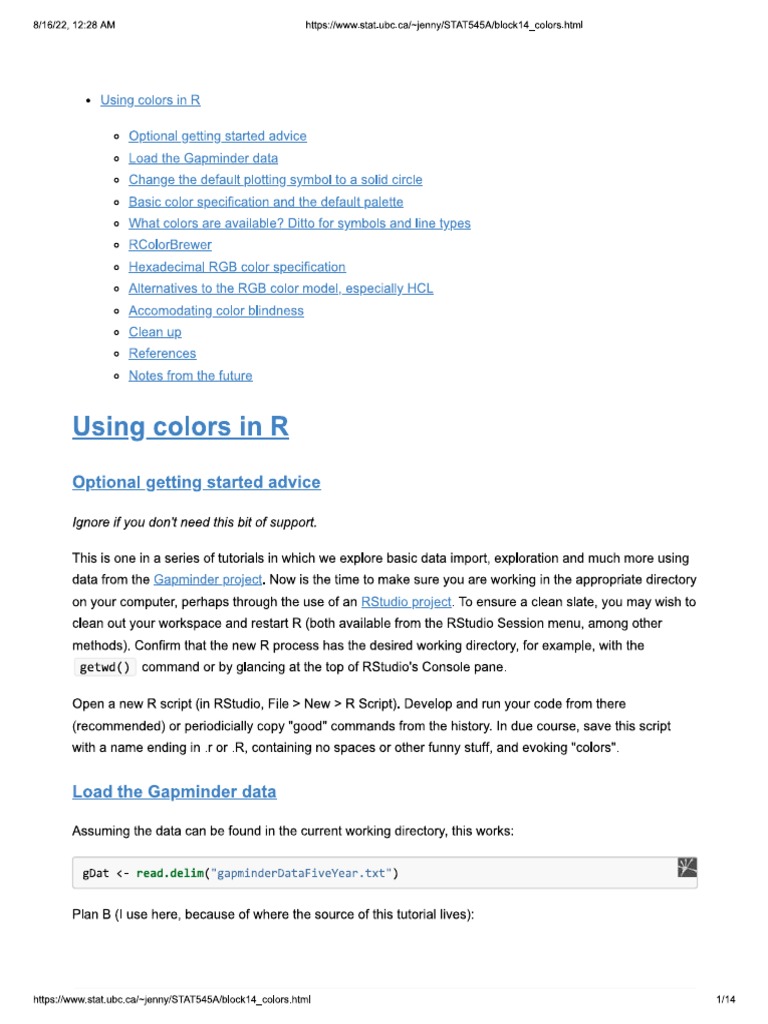 Very Useful R R R Colors | PDF