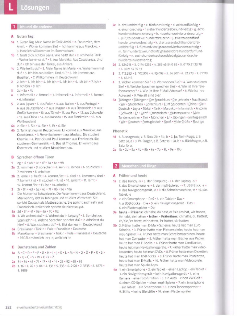 DaF Kompakt Neu Lösungen Übungsbuch Kapitel 1 - 18 | PDF