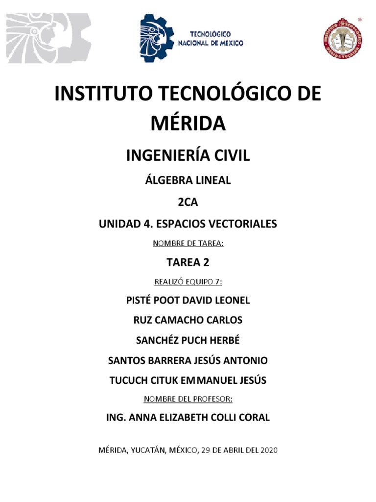 Portada de Álgebra Lineal | PDF
