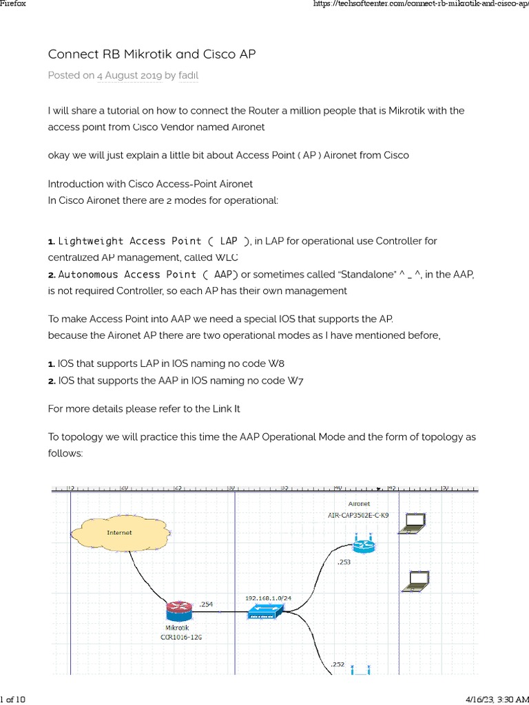 Connect Mikrotik to Cisco Aironet AP | PDF | Wireless Access Point ...