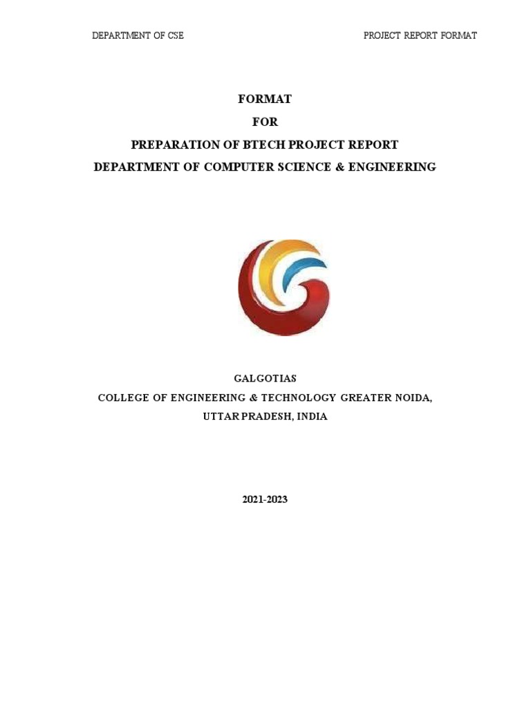 1_2021-2023_FORMATTING GUIDELINES FOR PROJECT REPORT | PDF | Note ...