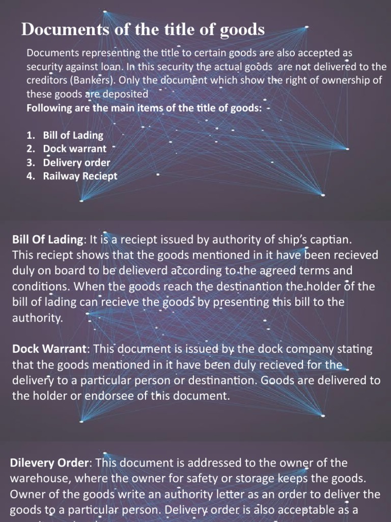 Documents of The Title of Goods | PDF | Mortgage Law | Loans
