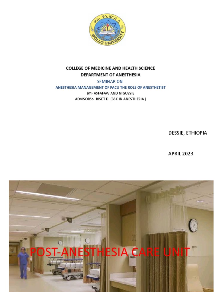 PACU Management | PDF | Anesthesia | Opioid