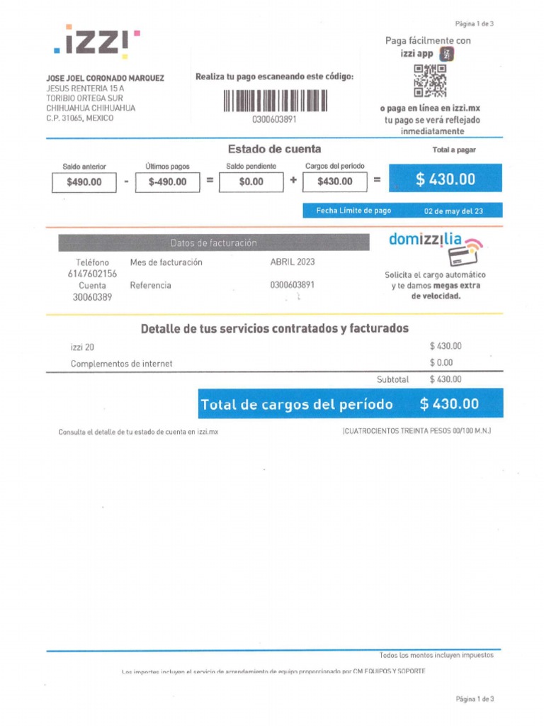 Comprobante de Domicilio PDF | PDF