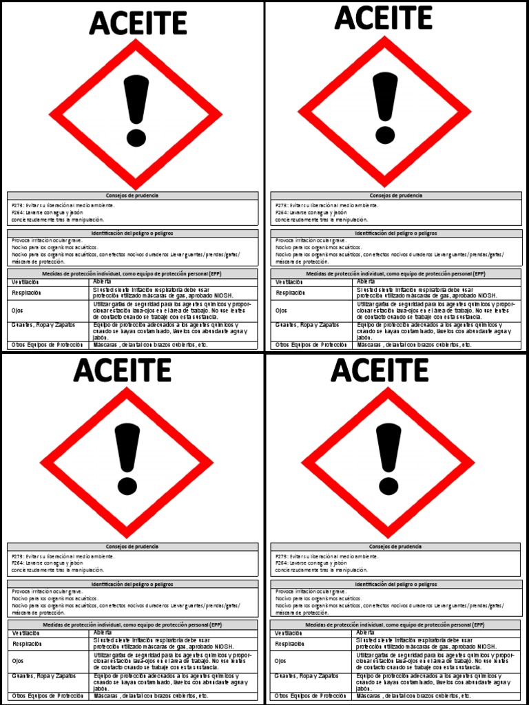 Diseño Etiqueta ACEITE | Descargar gratis PDF | Agua | La seguridad