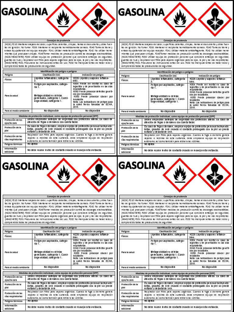 Diseño Etiqueta Gasolina Pdf