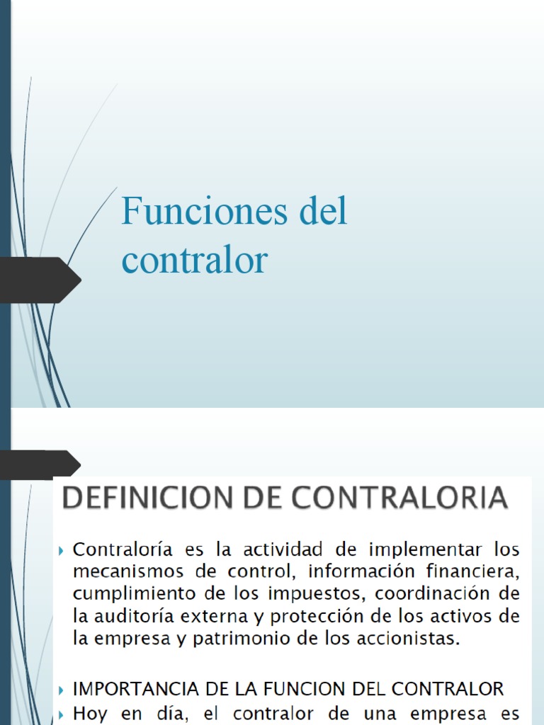 Funciones Del Contralor | PDF