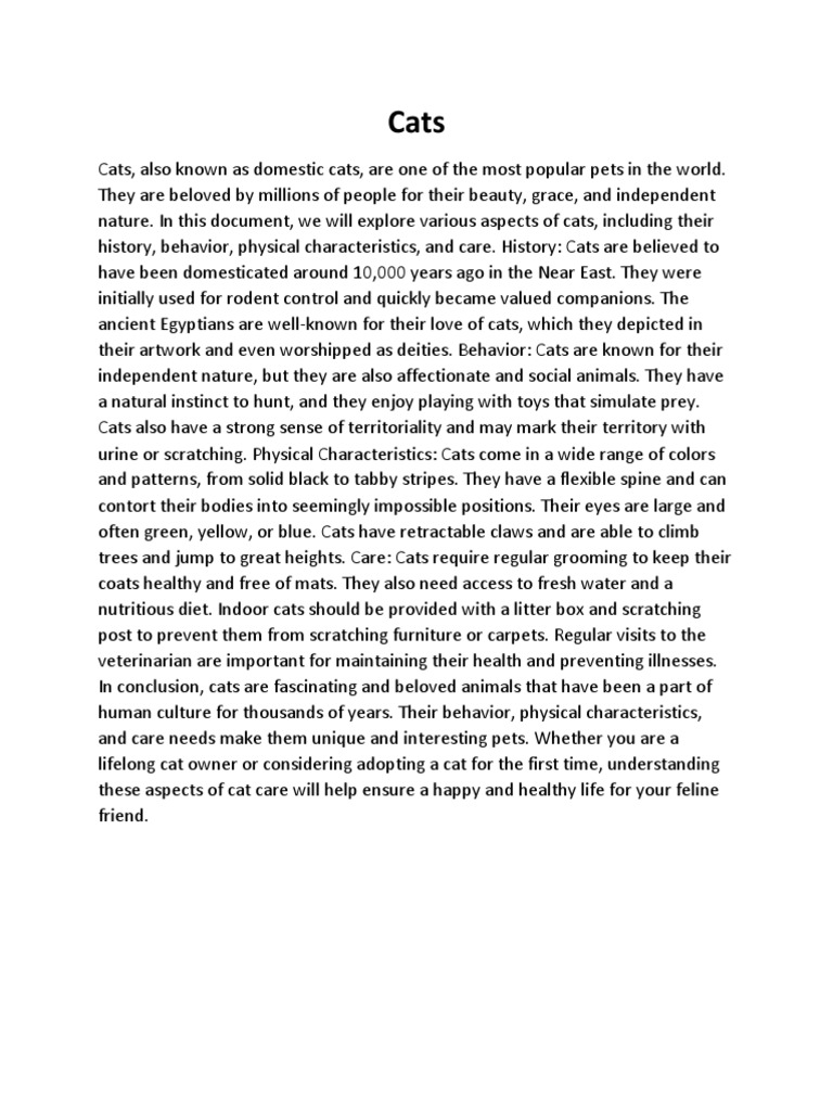 Cats | PDF