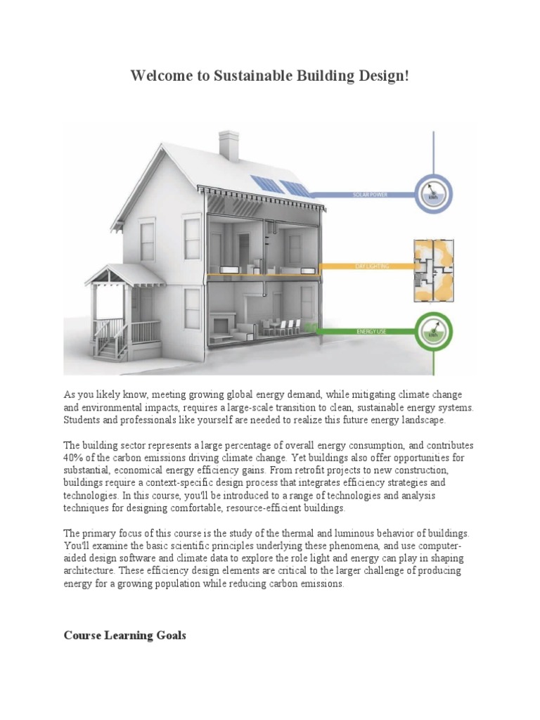Sustainable Building Design Course Overview | PDF | Efficient Energy Use