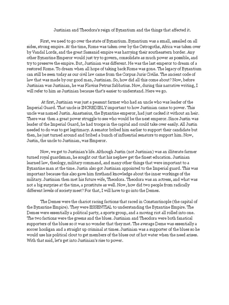 A Document Detailing The Reign of Justinian. | PDF | Justinian I ...