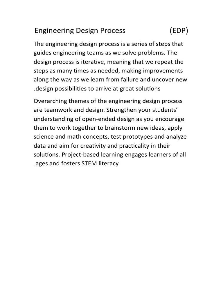 (EDP) Engineering Design Process | PDF