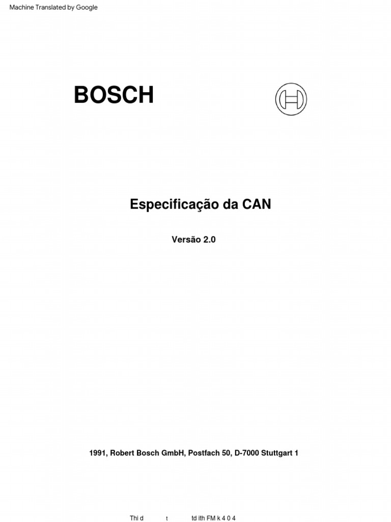 CAN Protocol Specification | PDF
