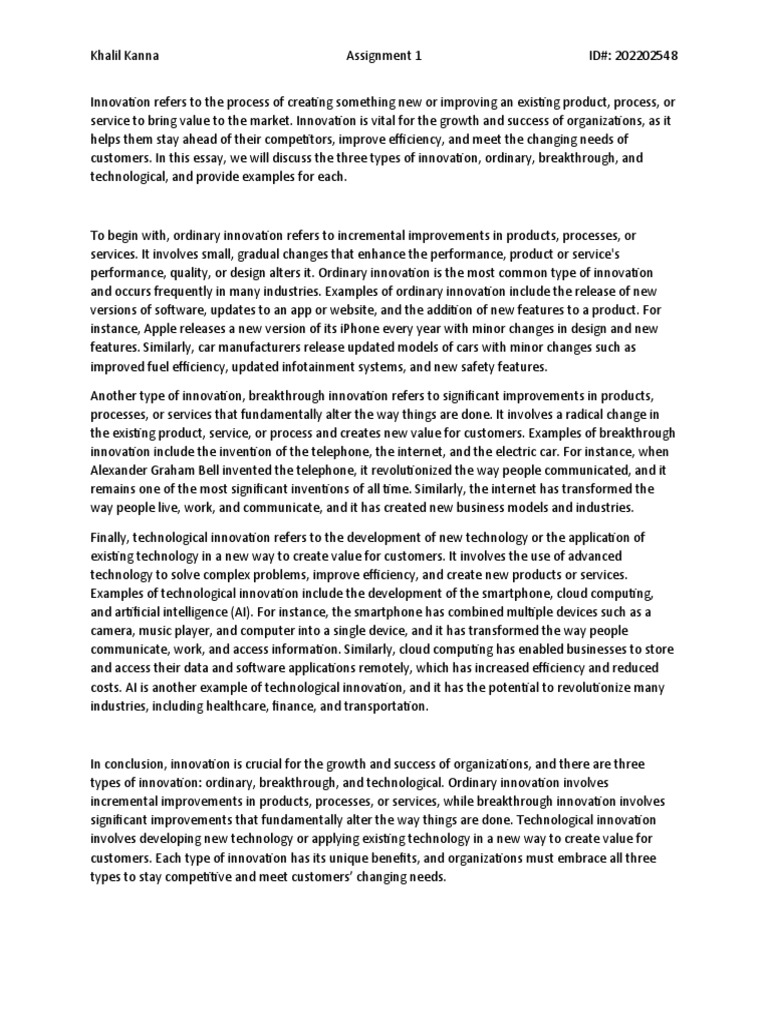 Three Types of Innovation | PDF | Innovation | Artificial Intelligence