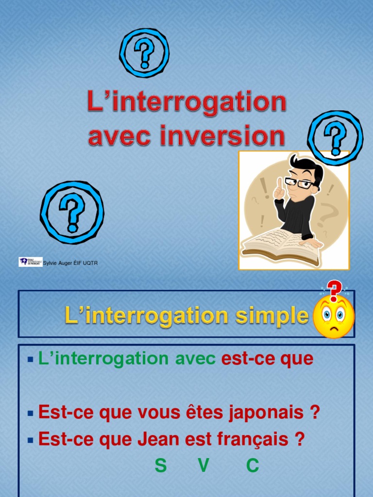 L'interrogation Avec Inversion | PDF