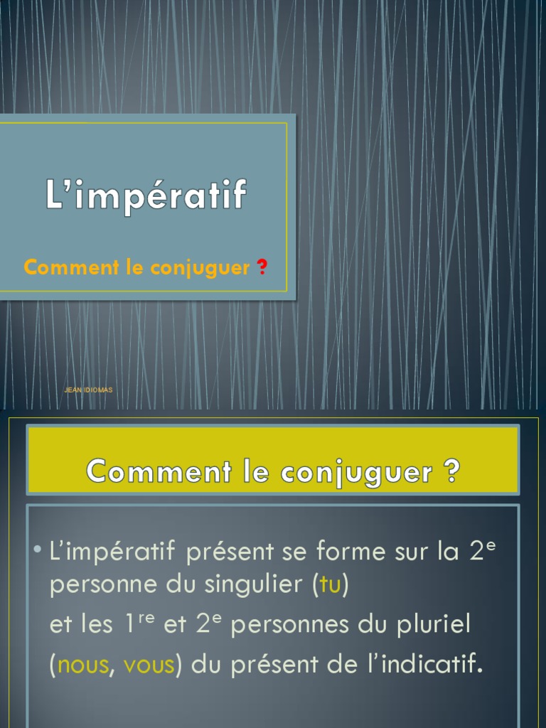 Conjugaison de l'impératif français | PDF