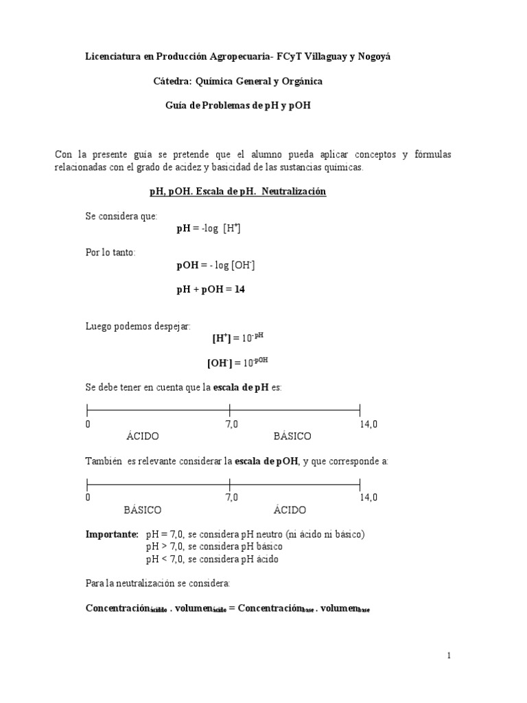 Guia de PH y Poh | PDF | Ph | Ácido