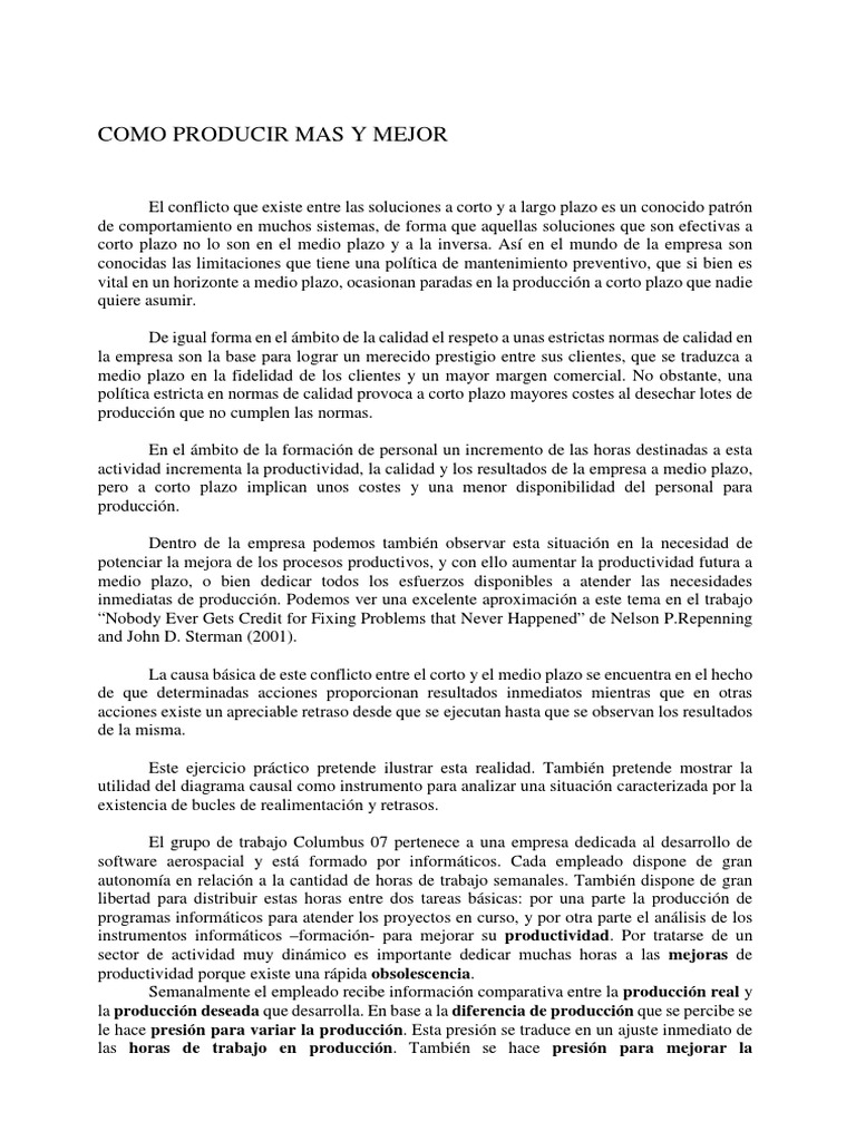 Ejercicio3 Como Producir Mas y Mejor | PDF