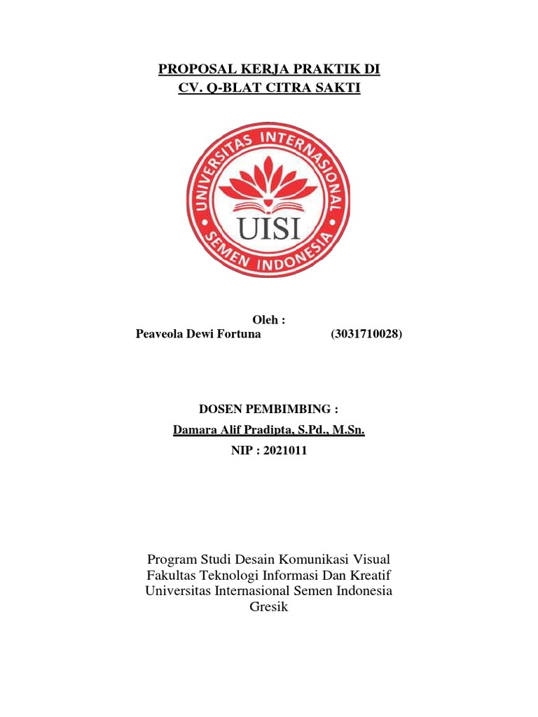 Proposal Magang DKV di CV Q-BLAT | PDF | Karier & Perkembangan | Bisnis