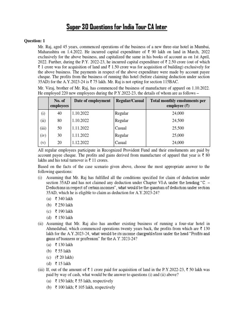 Calculating Tax Liability for a Steel Manufacturing Business Undergoing ...