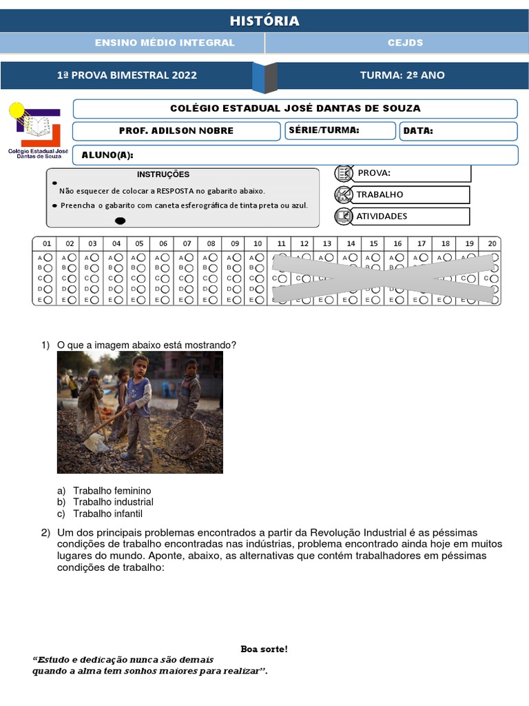 Prova História Adaptada | PDF