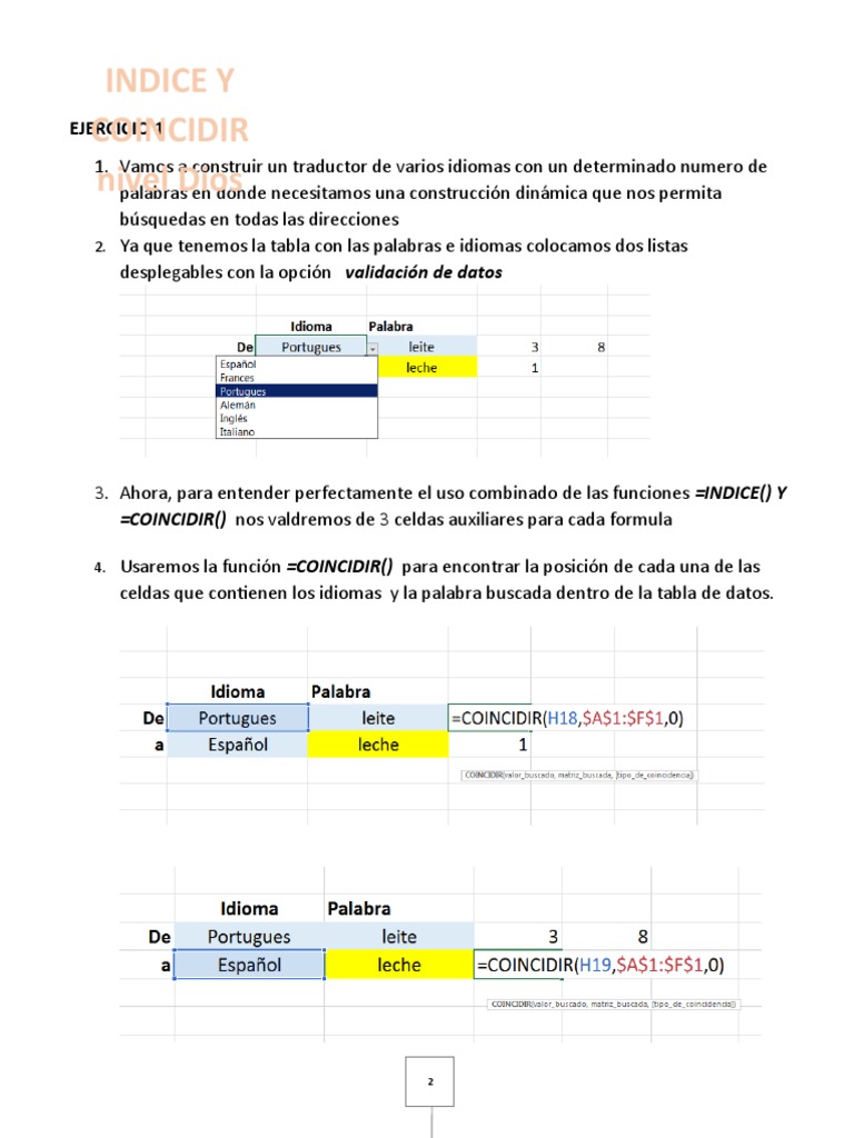 Funciones Indice y Coincidir Nivel Dios | PDF | Matriz (Matemáticas ...