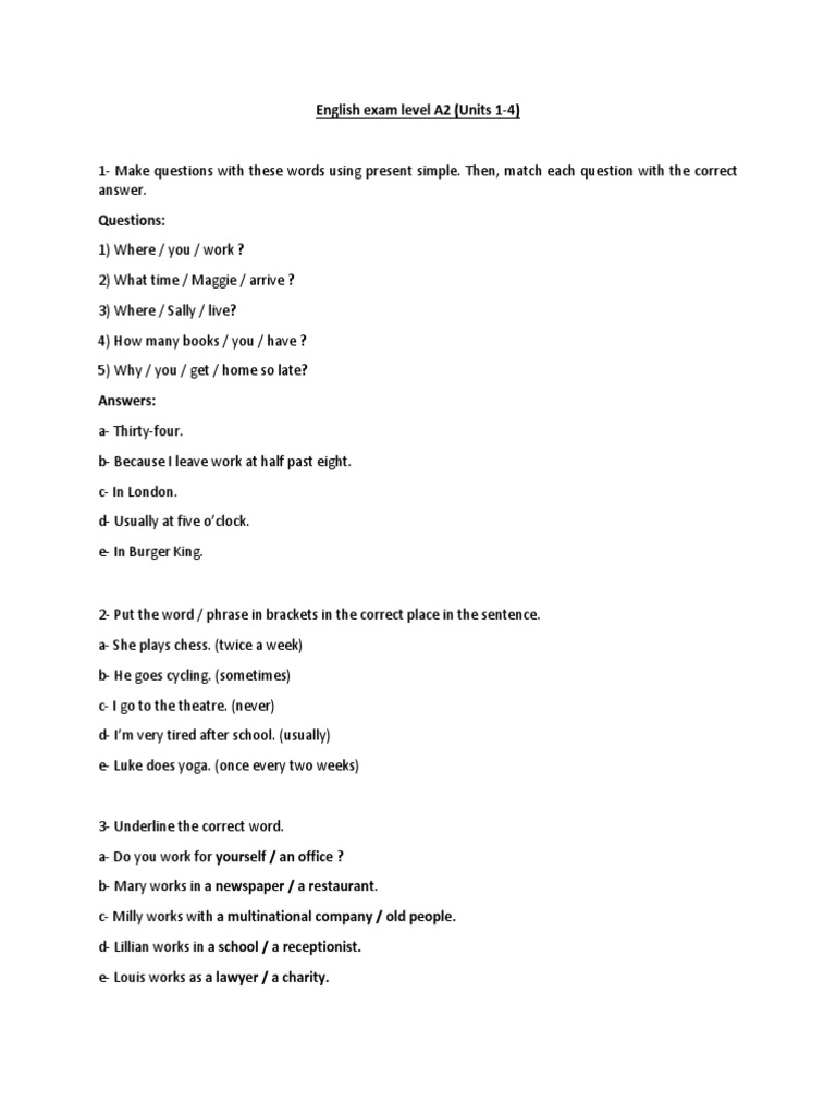 Preparing for the English A2 Exam: A Comprehensive Review of Grammar ...