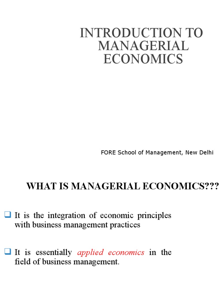 Lesson 1 - Introduction To Managerial Economics | PDF | Economics ...