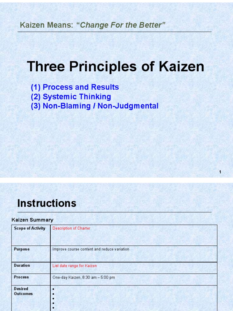 Kaizen Training and Improvement Guide | PDF | Thought | Critical Thinking