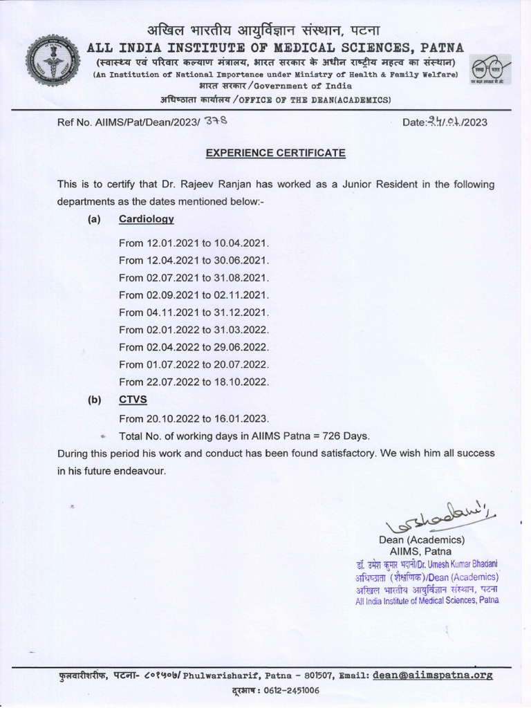 Dr. Rajeev Ranjan Exp | PDF