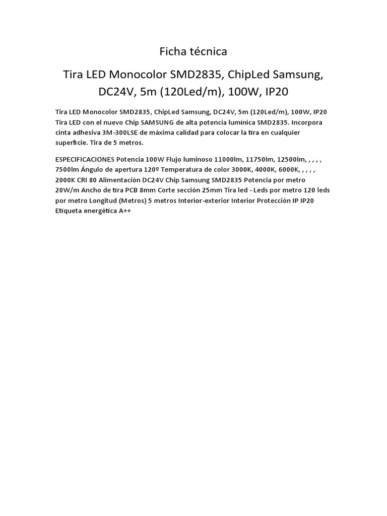 Ficha Técnica LED BOX | PDF