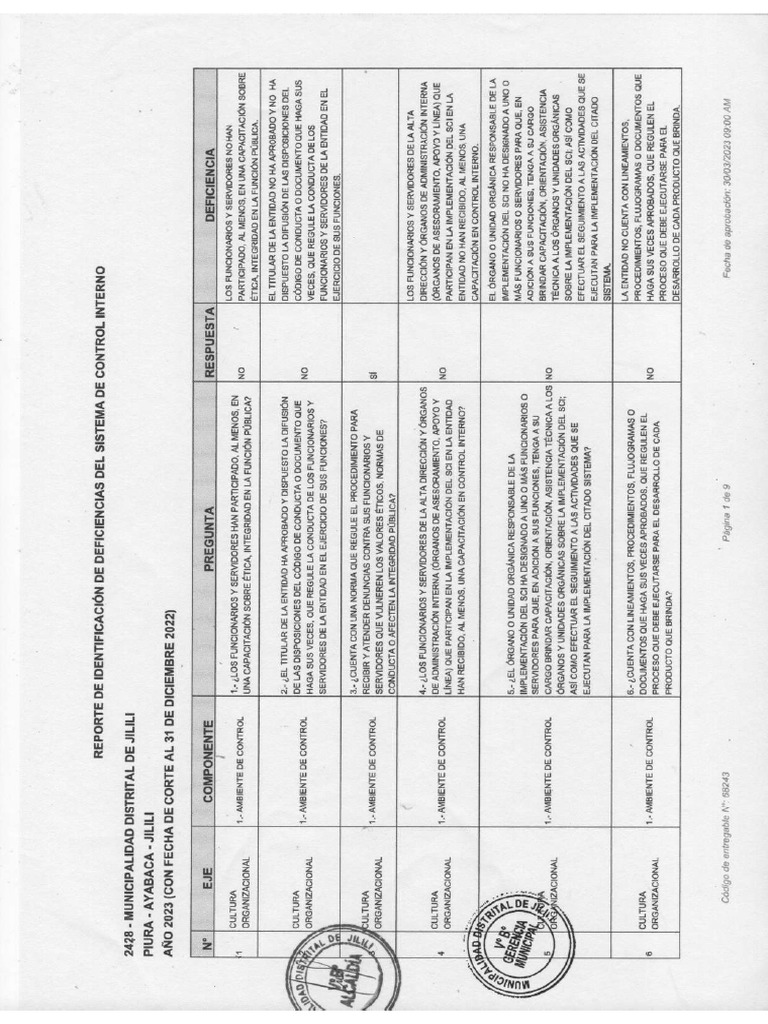 Diagn Carencias SCI - MDJ 2023 | PDF