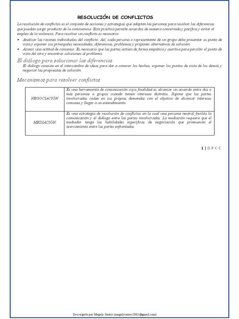Resolucion de Conflictos | PDF | Mediación | Conflicto (proceso)