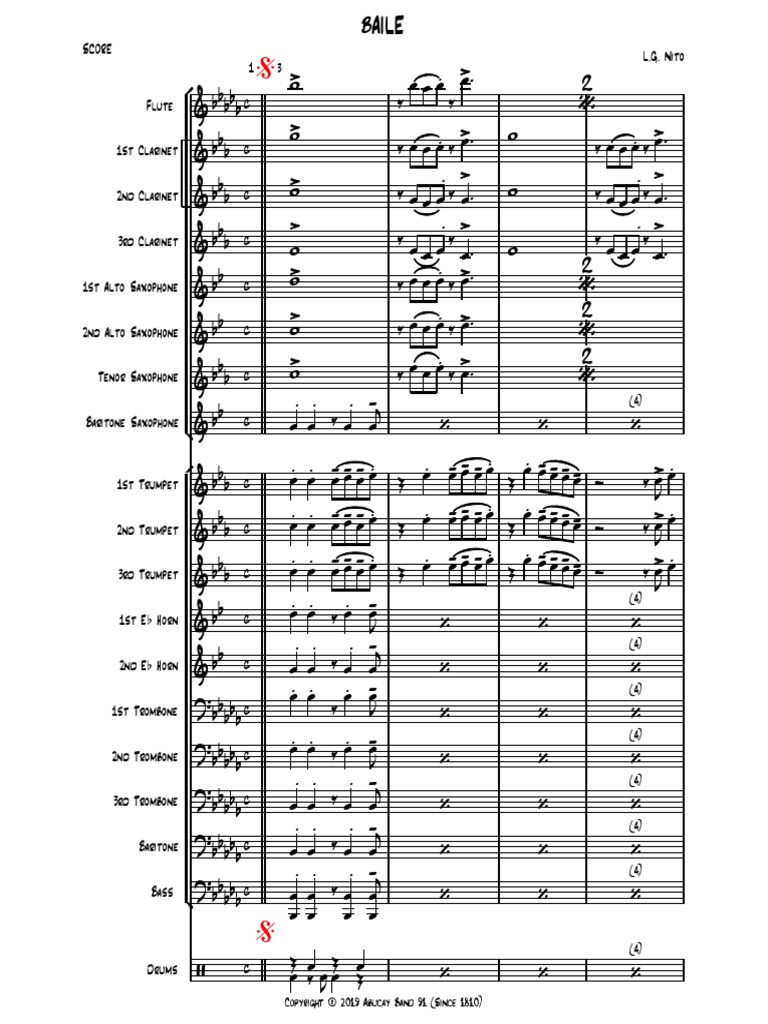 Baile (Score and Parts) - L.G. Nito - PDF Version 1 PDF | PDF ...