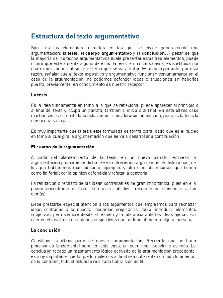 Estructura del Texto Argumentativo | PDF | Tolerancia | Teorías filosóficas