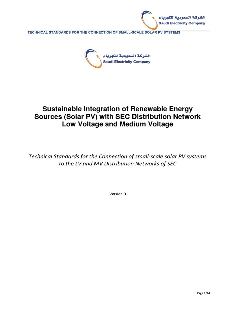 10 Sec Standards For The Connection Of Small Scale Solar Pv V3