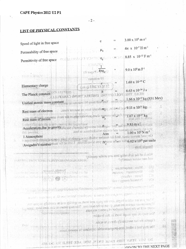 CAPE Physics 2012 Exam Questions | PDF | Radioactive Decay ...