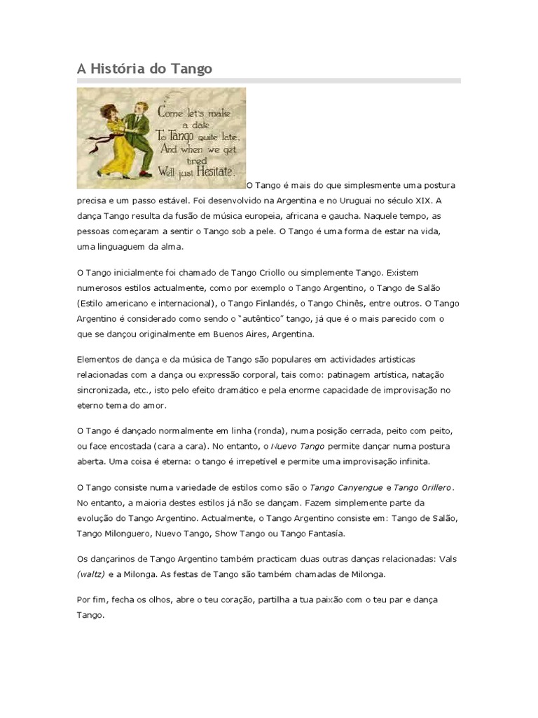 A História do Tango | PDF