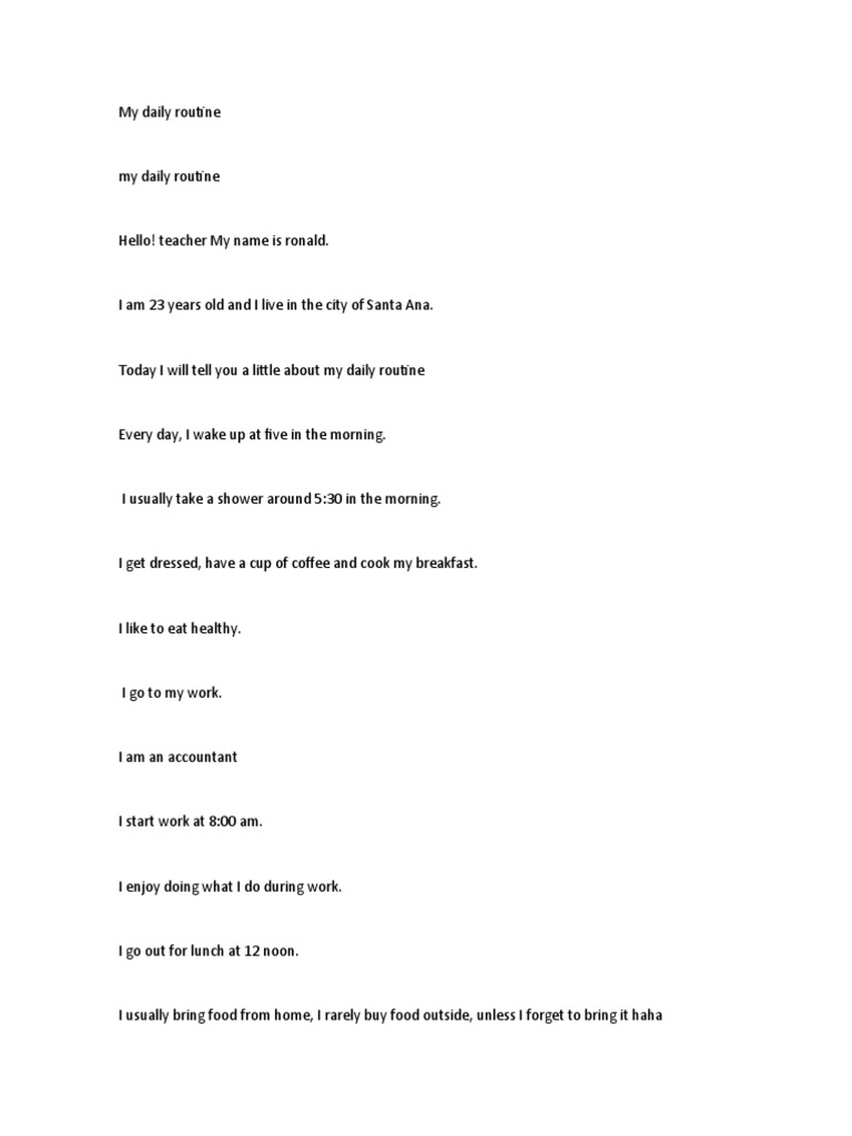 My Daily Routine | PDF